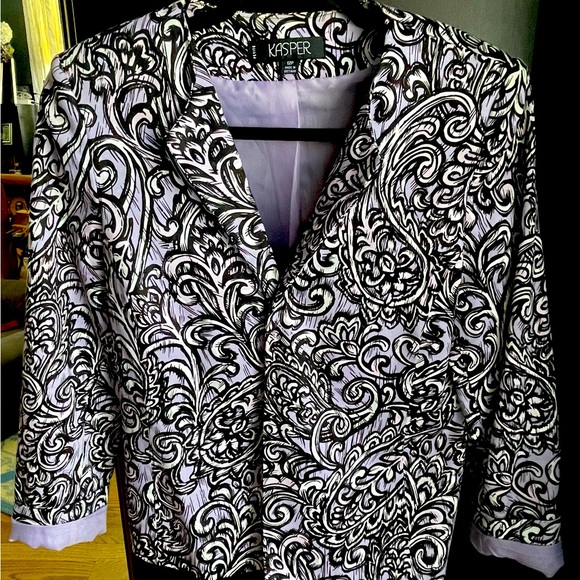 Kasper | Jackets & Coats | Kasper Black And Lilac Jacket | Poshmark